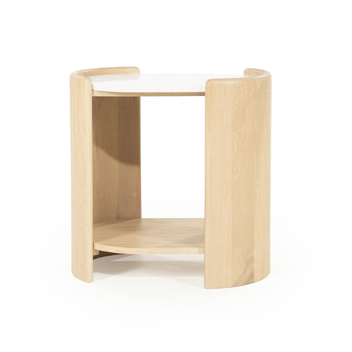 Bijzettafel Don – eiken & marmer naturel – Plein5